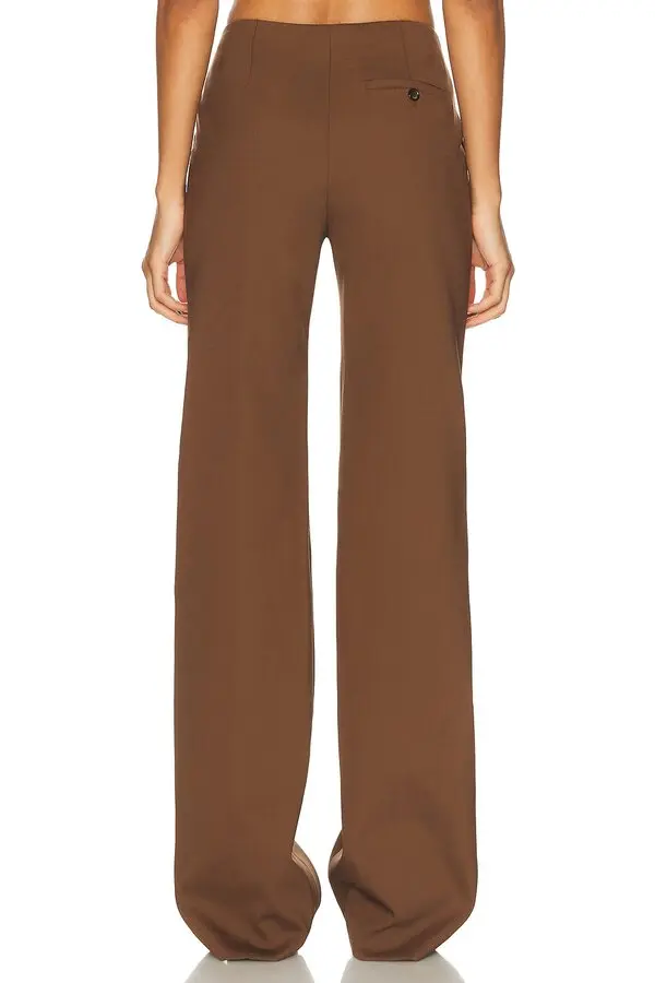MUGLER Straight Leg Pant In Brown