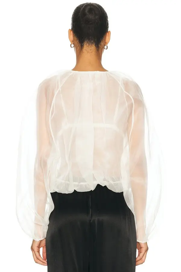 FRAME Sheer Balloon Blouse