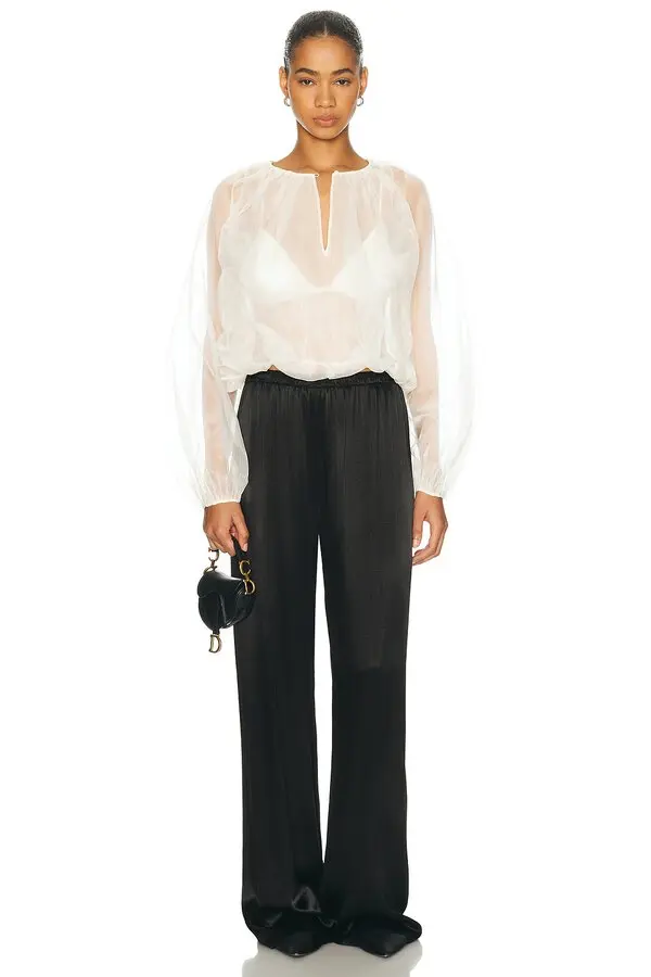 FRAME Sheer Balloon Blouse