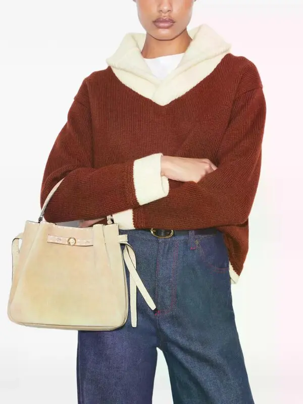 Tory Burch Romy Pick Stitch Bucket Bag - Neutrals