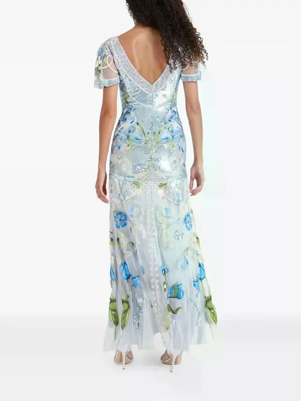 TEMPERLEY LONDON Ostuni Sequin Floral Gown