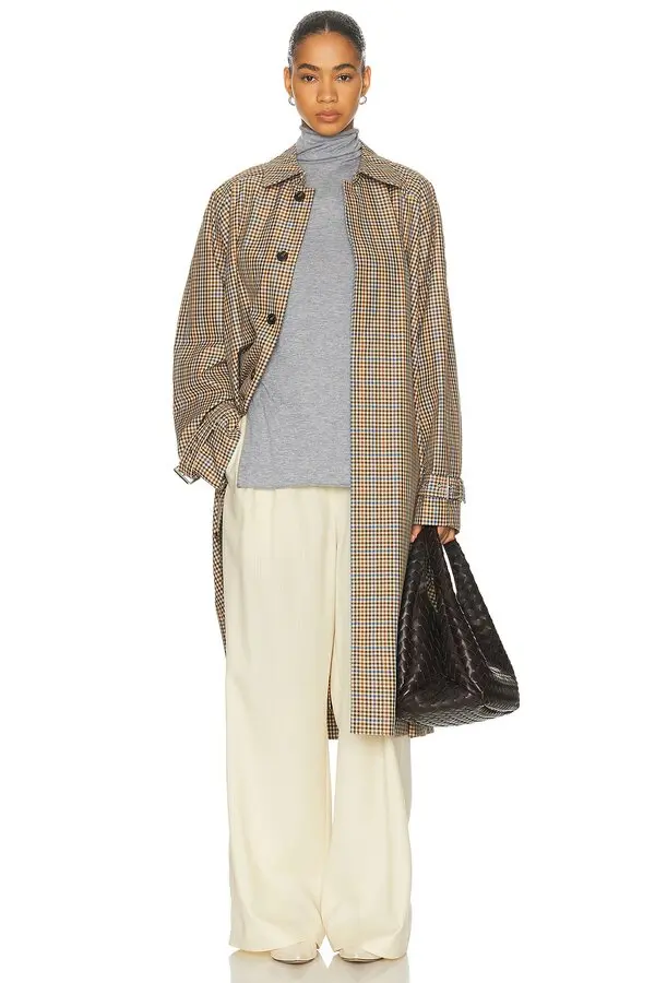 FRAME The Plaid Mac Coat In Brown - Mocha Check