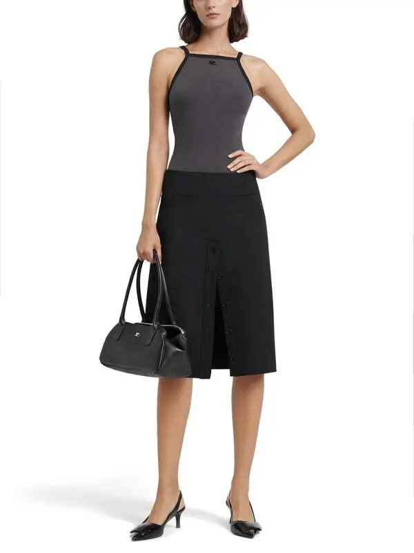 COURREGES Contrasting Tank - Charcoal