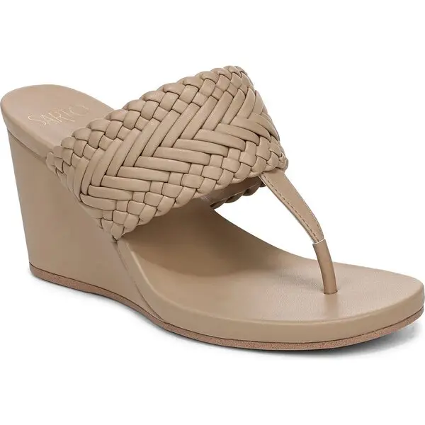 Franco Sarto Talea Genuine Calf Hair Wedge Sandal - Mocha