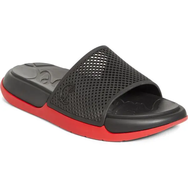 CHRISTIAN LOUBOUTIN Easy Breezy Rubber Slide Sandal - Black
