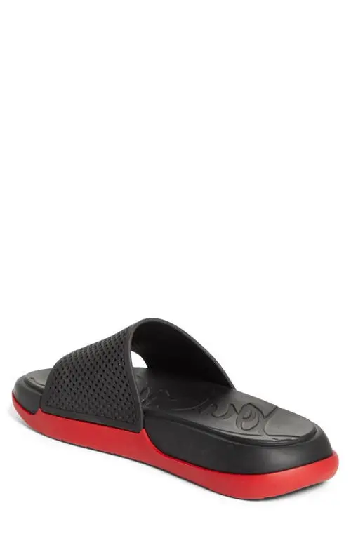 CHRISTIAN LOUBOUTIN Rubber Slide Sandal - Black