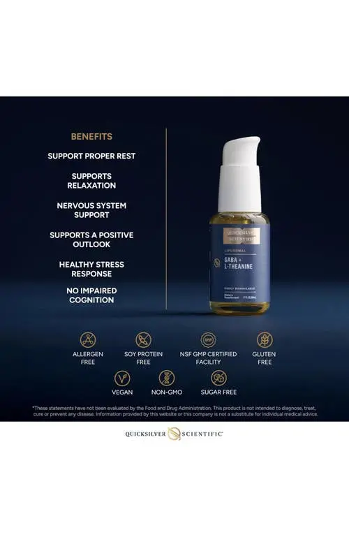 QUICKSILVER SCIENTIFIC Liposomal Gaba And L Theanine Supplement