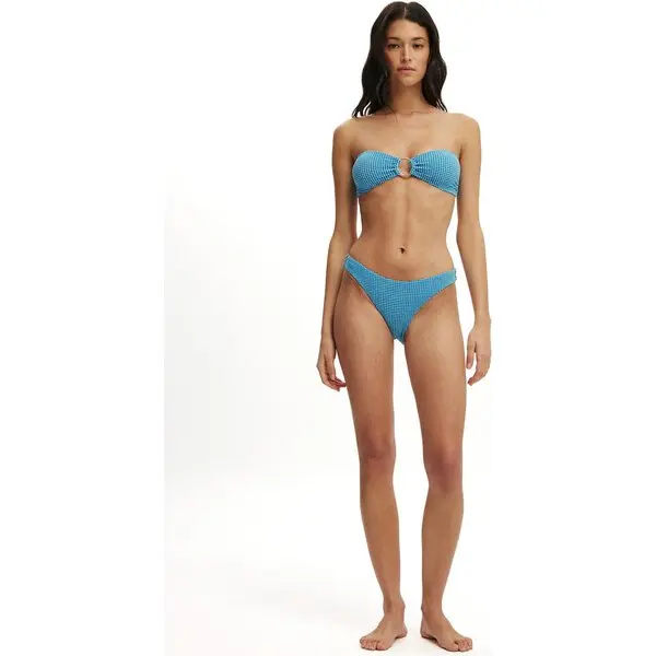 Cotton:on Full Coverage Bikini Bottom - Blue Mini Gingham