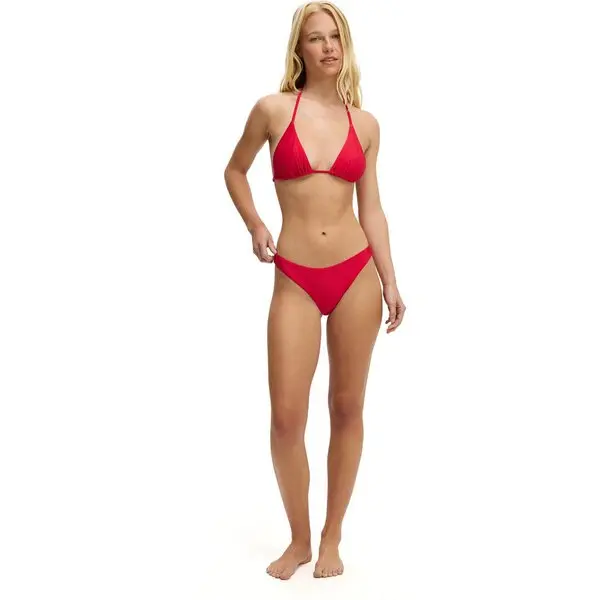 Cotton:on Full Coverage Bikini Bottom - Spicy Red Shimmer