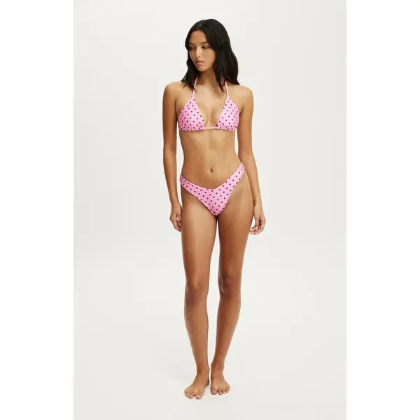 Cotton:on Dip Front High Side Brazilian Bikini Bottom - Missy Spot Bon Bon