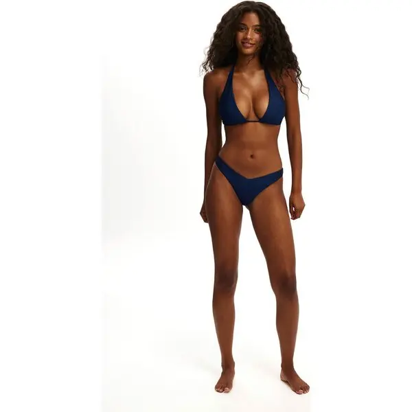 Cotton:on Dip Front High Side Brazilian Bikini Bottom - Ocean Water Shimmer