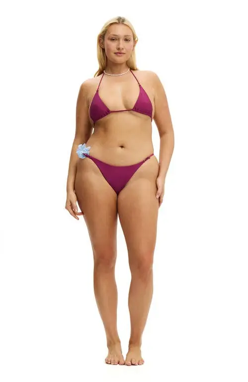Cotton:on Micro String Thong Bikini Bottom - Crushed Berry Shimmer