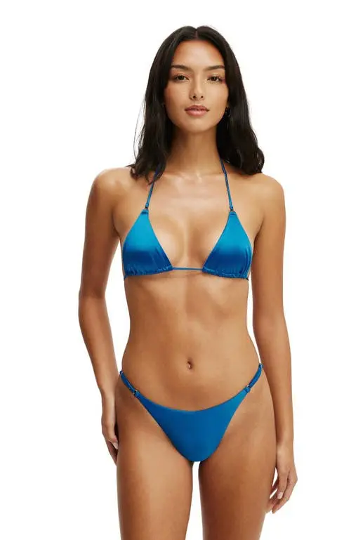 Cotton:on Micro String Triangle Bikini Top - Otway Blue Gloss