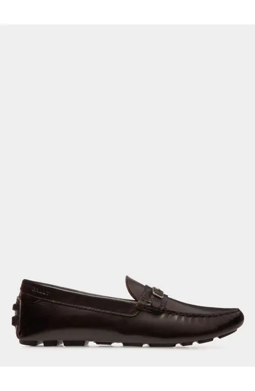Bally Driver In Buffalo Leather - Brown