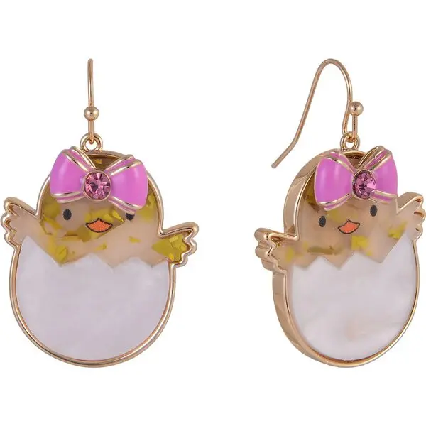HALLMARK Baby Chick Dangle Earrings - White
