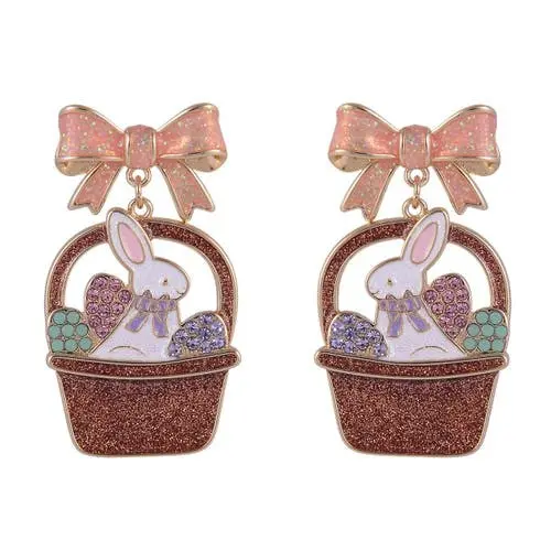 HALLMARK Easter Basket And Bunny Earrings