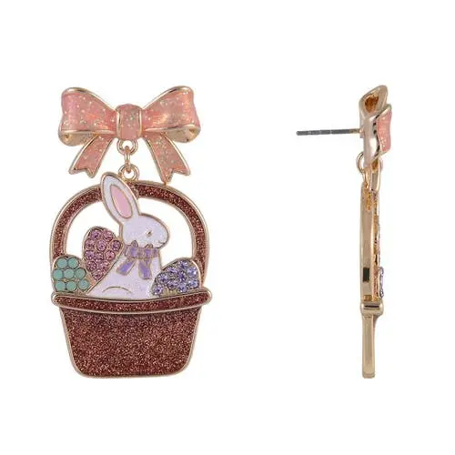 HALLMARK Easter Basket And Bunny Earrings