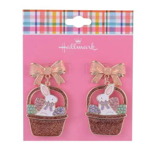 HALLMARK Easter Basket With Bunny Drop Earrings