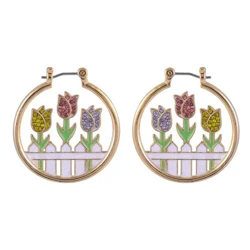 HALLMARK Tulip Theme Hoop Earrings