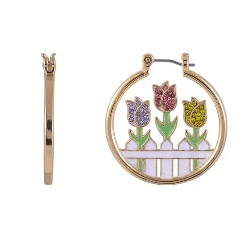 HALLMARK Tulip Theme Hoop Earrings