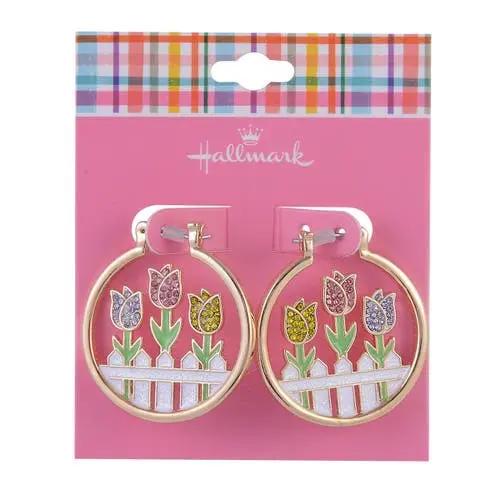 HALLMARK Tulip Theme Hoop Earrings