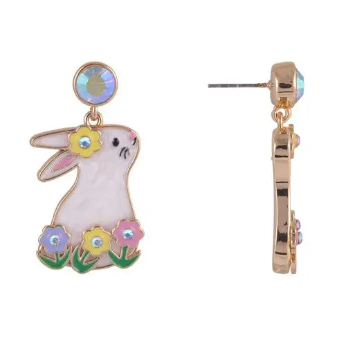 HALLMARK Bunny And Floral Earrings