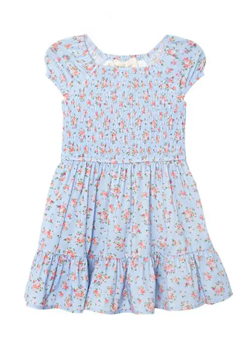 MABEL + HONEY Delia Cap Sleeve Dress - Blue