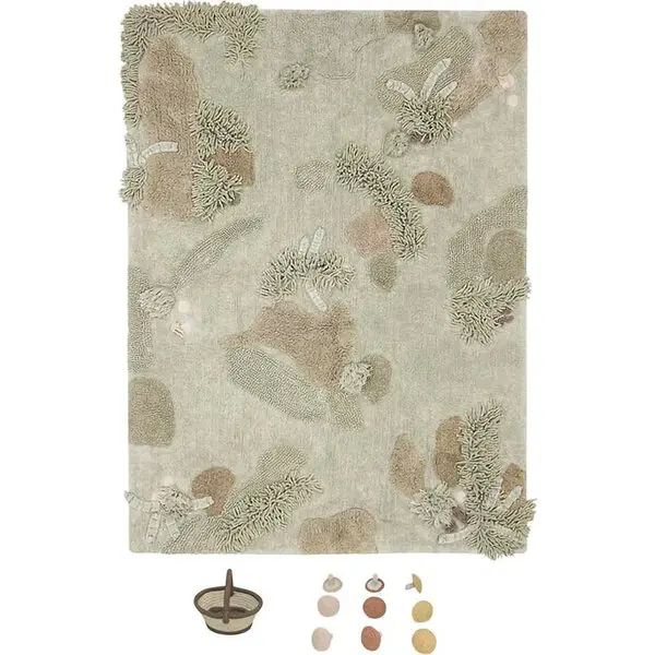 LORENA CANALS Washable Play Rug Mushroom Forest - Olive