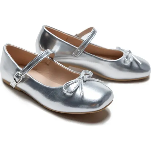 TULLEEN Julietta Bow Flats - Silver