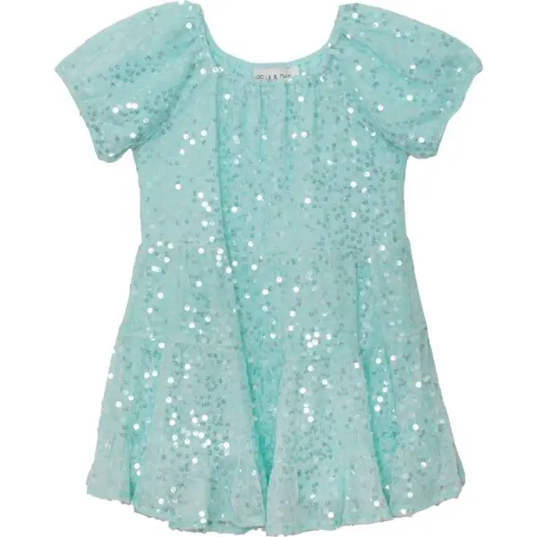 ISOBELLA & CHLOE Teal Twinkle Short Sleeve Dress - Blue
