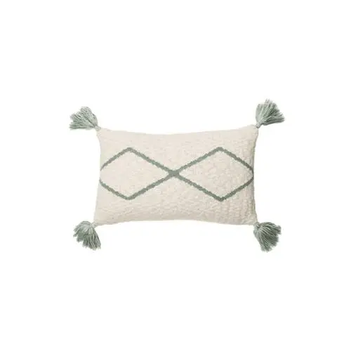 LORENA CANALS Knitted Cushion Little Oasis - Natural/ Indus Blue