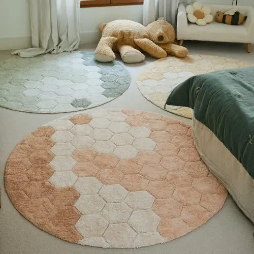 LORENA CANALS Washable Rug Round Honeycomb