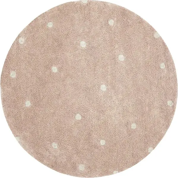 LORENA CANALS Washable Rug Round Dot - Rose/ Natural