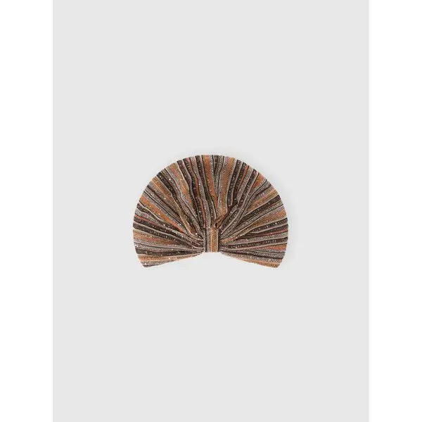 Missoni Ribbed Lamé Viscose Headscarf With Sequins - Gold& Beige