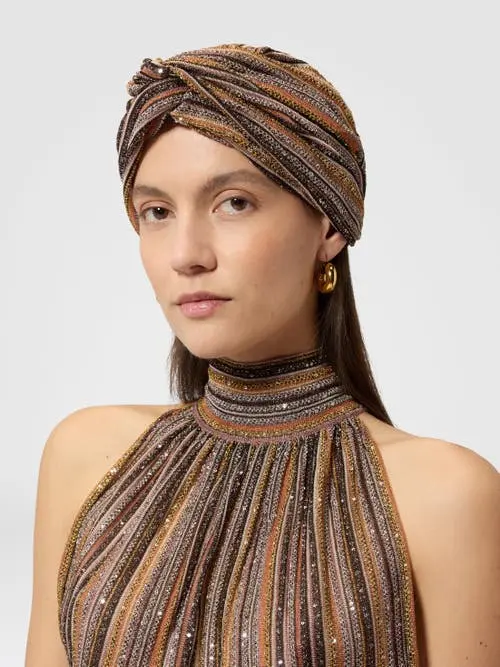 Missoni Ribbed Lamé Viscose Headscarf