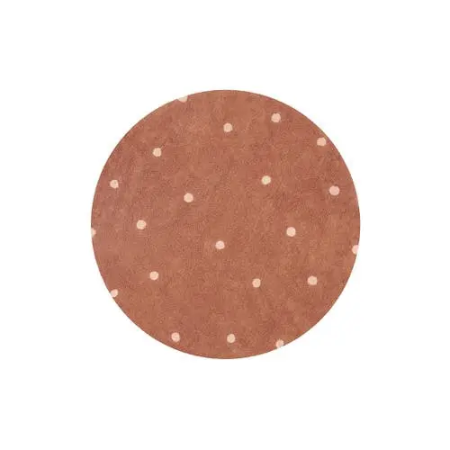 LORENA CANALS Washable Rug Round Dot - Chestnut/ Rose