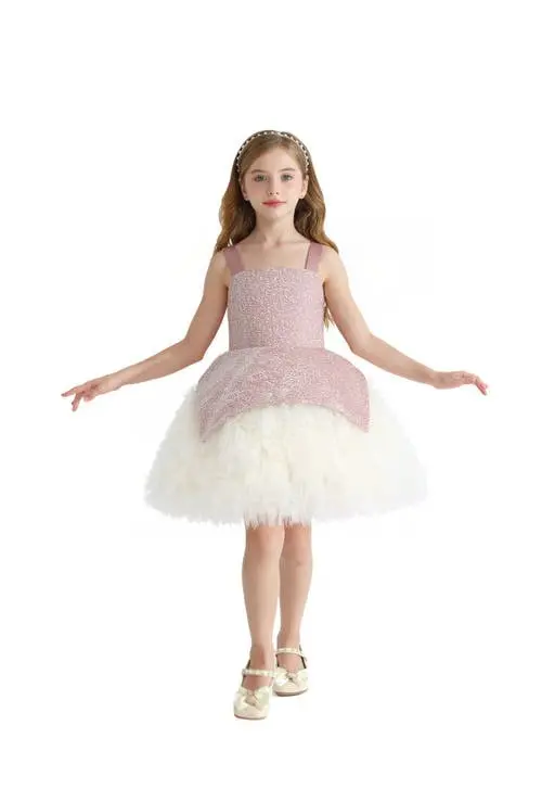 TULLEEN Glitter & Tulle Celebration Dress - Pink
