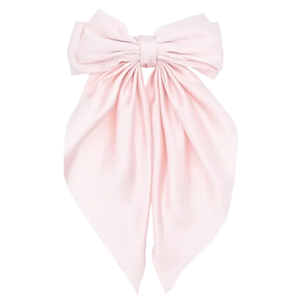 TULLEEN Satin Ribbon Bow Hairclip - Pink