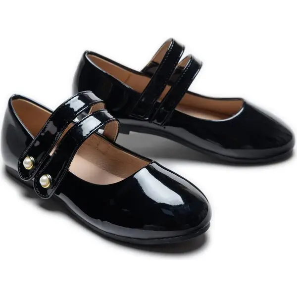 TULLEEN Dorothea Banded Patent Flats - Black