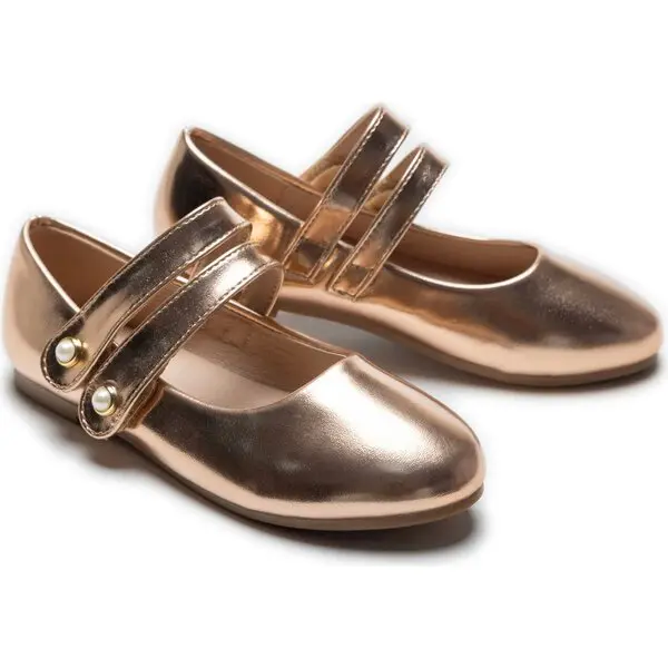 TULLEEN Dorothea Banded Patent Flats - Champagne