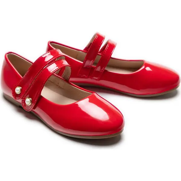 TULLEEN Dorothea Banded Patent Flats - Red