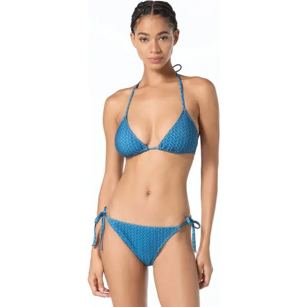 Michael Kors Twill Logo String Bikini Top