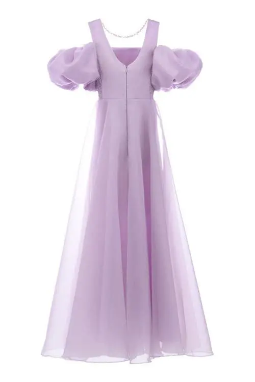 TULLEEN Thea Puff-sleeve Dress - Lavender