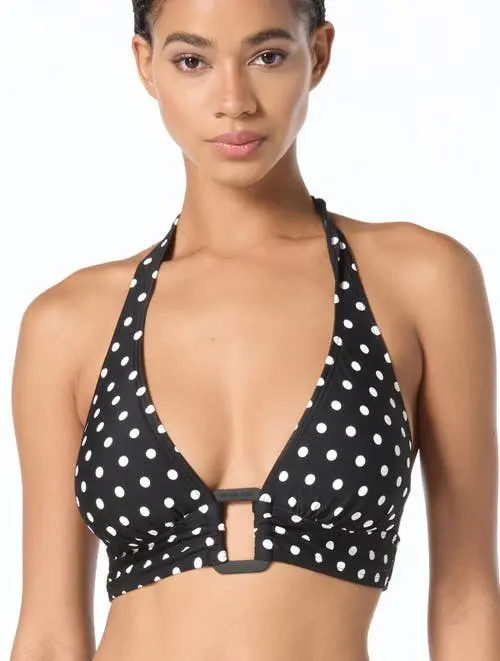 Michael Kors Polka Dot Halter Bra Bikini Top