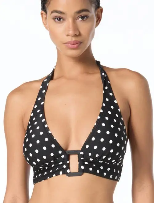 Michael Kors Polka Dot Halter Bra Bikini Top