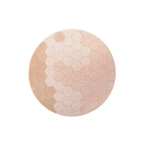 LORENA CANALS Washable Rug Round Honeycomb - Ivory/ Light Pink/ Rose