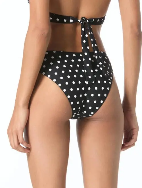 Michael Kors Classic Dot High Leg Bikini Bottom