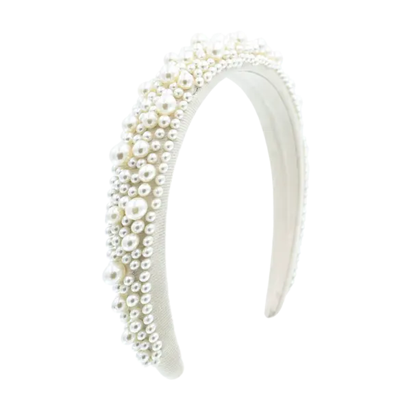 TULLEEN Royal Tiara Headband - Pearl