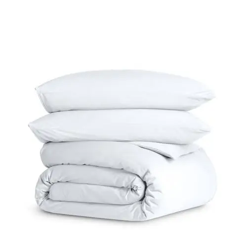 BARE HOME Organic Cotton Jersey Duvet Cover & Pillowcase Set - White