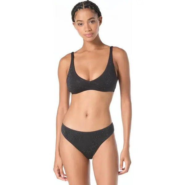 Michael Kors Embellished Bikini Top - Black